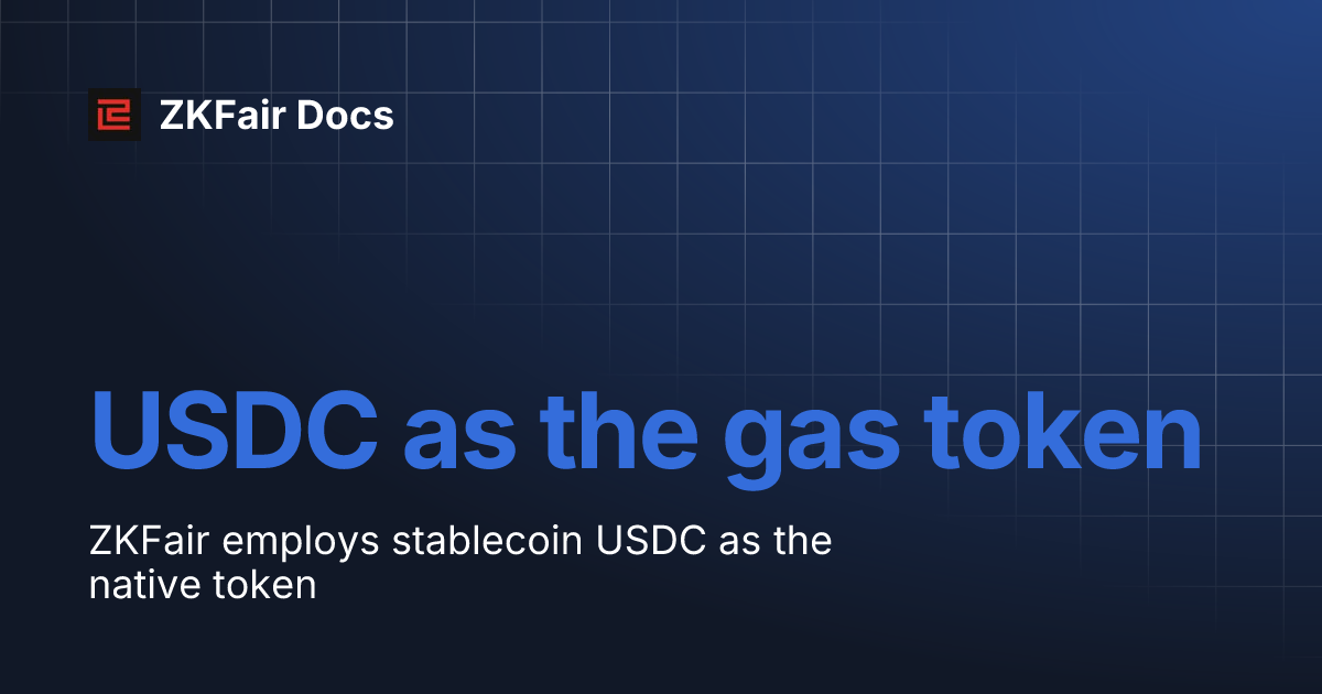 USDC as the gas token | ZKFair Docs
