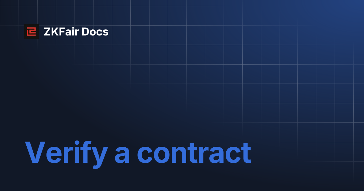 Verify a contract | ZKFair Docs