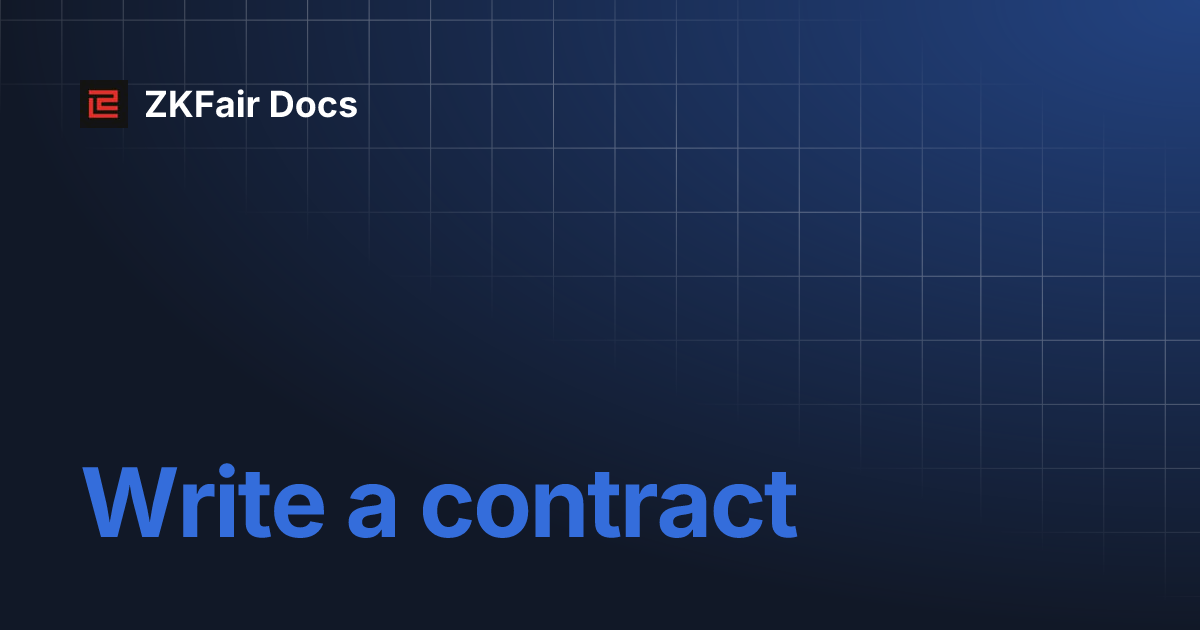 Write a contract | ZKFair Docs